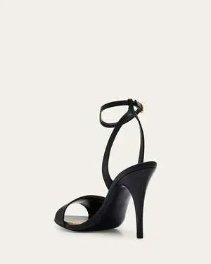 Valentino Garavani Ladycrush Leather Ankle-strap Sandals - Nero