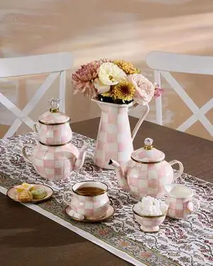MACKENZIE-CHILDS Rosy Check Enamel Little Creamer - One-color