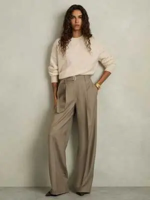 REISS Clara Wool Wide-leg Trousers