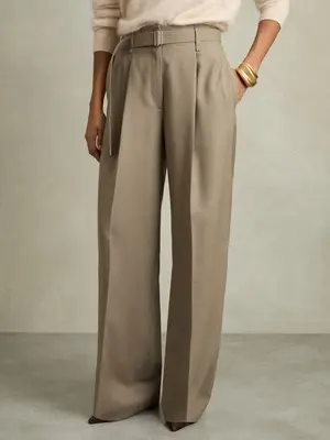 REISS Clara Wool Wide-leg Trousers