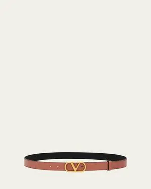 Valentino Garavani Vlogo Signature Leather Belt - Nero