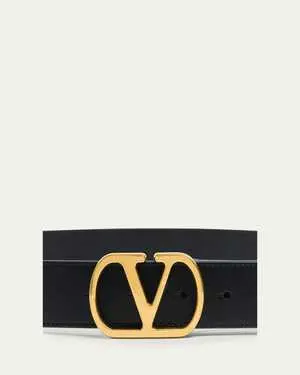 Valentino Garavani Vlogo Signature Leather Belt - Nero