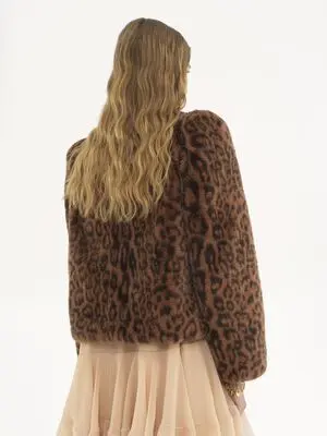 Chloé Boxy Jacket In Faux Fur