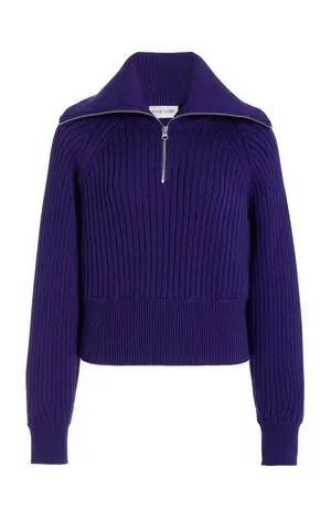 HIGH SPORT Chester Ribbed-knit Cotton-blend Sweater - Purple