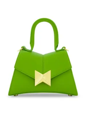 Mac Duggal Leather Mini Handbag With Gold Hardware