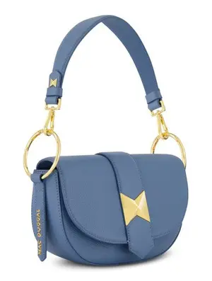 Mac Duggal Grain Leather Saddle Bag - Twilight