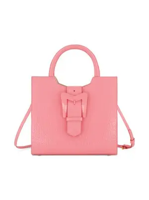 Mac Duggal Crocodile Embossed Tote Bag With Buckle Detail - Hibiscus