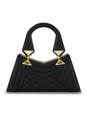Mac Duggal Small Quilted Napa Leather Handbag - Black
