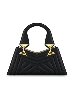 Mac Duggal Small Quilted Napa Leather Handbag - Black