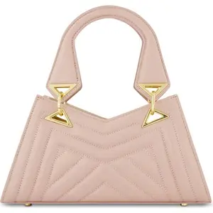 Mac Duggal Small Quilted Napa Leather Handbag - Rose