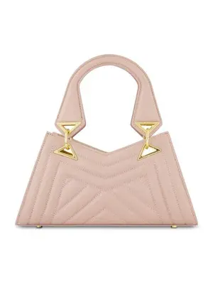 Mac Duggal Small Quilted Napa Leather Handbag - Rose