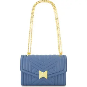 Mac Duggal Quilted Napa Leather Handbag With Gold Chain - Twilight