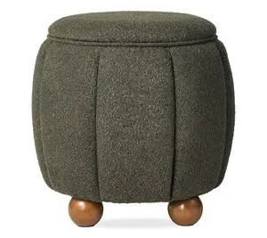 GLITZHOME Boucle Upholstered Storage Ottoman An D Accent Stool - One-color