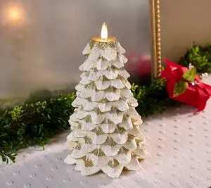 HOMEBLISS Home Bliss Rechargeable Flameless Glitter Tree Candle