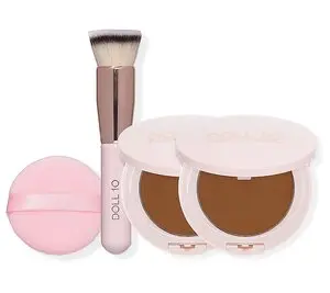DOLL 10 Tce Serum Powder Foundation Duo With Brush And Puff - One-color