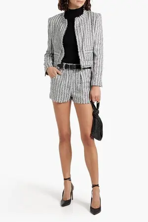 IRO PARIS Honza Metallic Striped Tweed Shorts