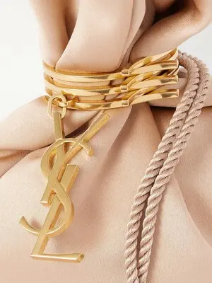 Saint Laurent Embellished Satin Bucket Bag