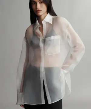TWP Big Joe Shirt In Washed Silk Organza