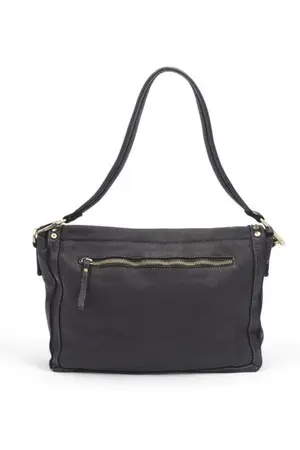 BOLSA NOVA Emily Studded Leather Shoulder Bag - Black