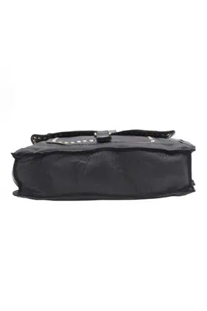BOLSA NOVA Emily Studded Leather Shoulder Bag - Black