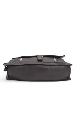 BOLSA NOVA Emily Studded Leather Shoulder Bag - Chocolate