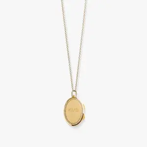 Shinola Diamond Oval Locket Necklace - Yellow Gold