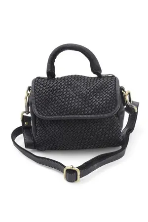 BOLSA NOVA Lily Mini Woven Washed Italian Leather Handbag