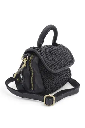 BOLSA NOVA Lily Mini Woven Washed Italian Leather Handbag