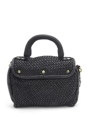 BOLSA NOVA Lily Mini Woven Washed Italian Leather Handbag