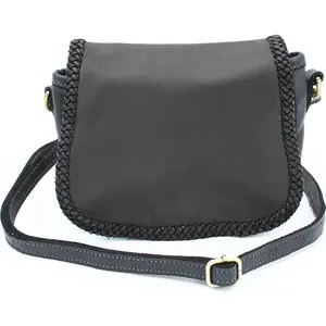 BOLSA NOVA Naples Saddle Bag With Braided Detail - Black