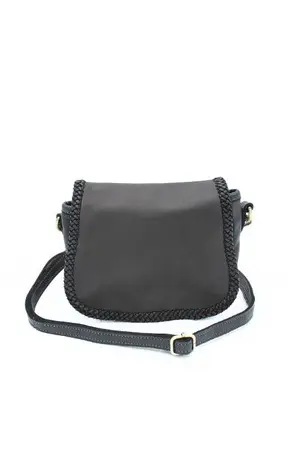 BOLSA NOVA Naples Saddle Bag With Braided Detail - Black