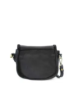BOLSA NOVA Naples Saddle Bag With Braided Detail - Black