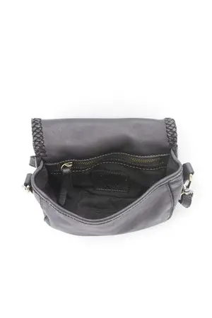 BOLSA NOVA Naples Saddle Bag With Braided Detail - Black