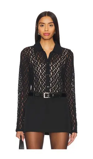 Vince Floral Smocked Long Sleeve Button Up