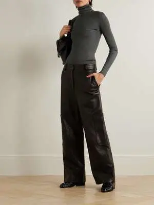 Brunello Cucinelli Ribbed Metallic Cashmere-blend Turtleneck Sweater - Dark Gray