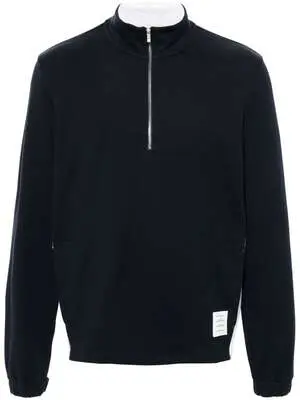 Thom Browne Loopback 4-bar Half-zip Pullover - Blue