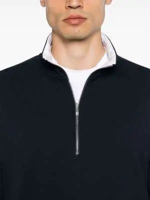 Thom Browne Loopback 4-bar Half-zip Pullover - Blue