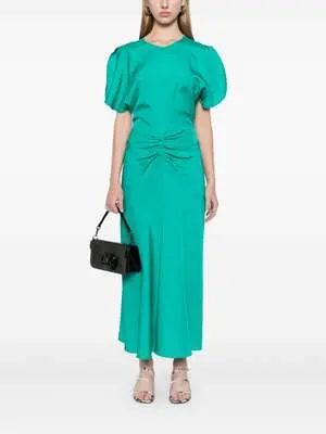 Victoria Beckham Gathered-detail Midi Dress - Green