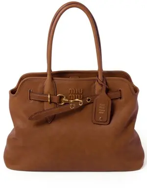 Miu Miu Aventure Nappa Leather Bag - Brown