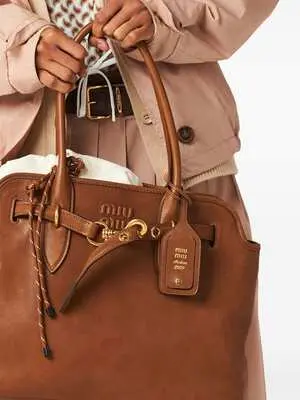 Miu Miu Aventure Nappa Leather Bag - Brown