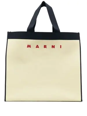Marni Jacquard Logo Tote - Yellow