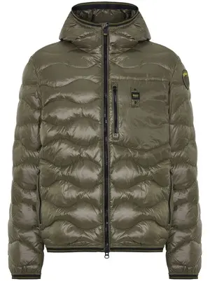 BLAUER. Logo-patch Padded Jacket - Green