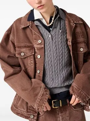 Miu Miu Garment-dyed Denim Jacket