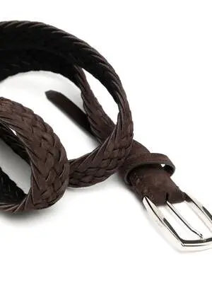 Brioni Nubuck Braided Belt