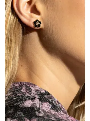 Tory Burch Logo Stud Earrings - Black