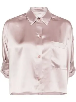 TWP Folded-sleeve Silk Shirt