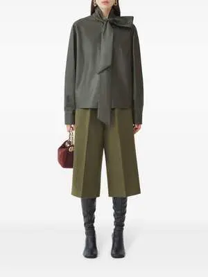 Fabiana Filippi Bow-detailed Lambskin Shirt