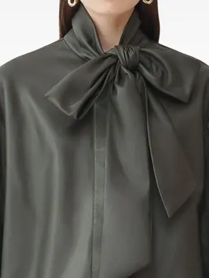 Fabiana Filippi Bow-detailed Lambskin Shirt