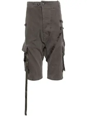Boris Bidjan Saberi Stonewashed Cargo Track Shorts - Grey