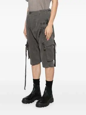 Boris Bidjan Saberi Stonewashed Cargo Track Shorts - Grey